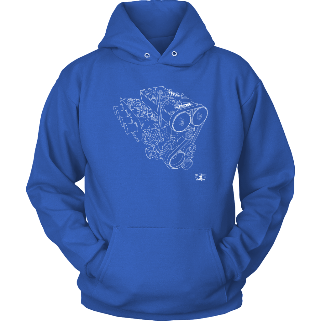 Engine Blueprint Series Cosworth BDA Ford T-shirt and Hoodie