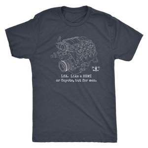 Engine Blueprint Series LSX like a HEMI or Coyote but for men t-shirt ...