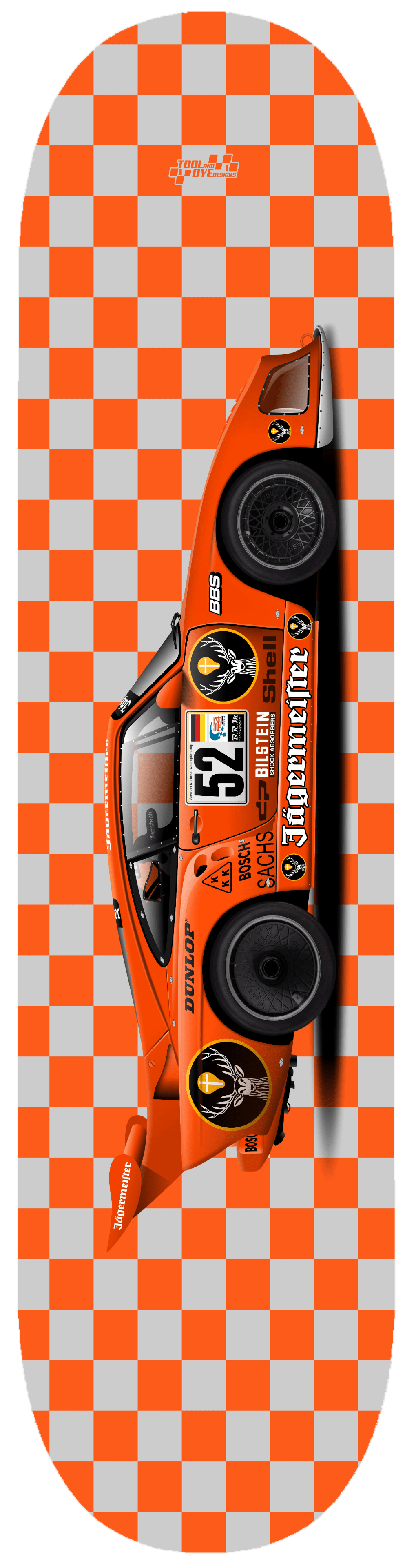 Car art 935 race car skateboard 52 V1 — Tool and Dye Designs