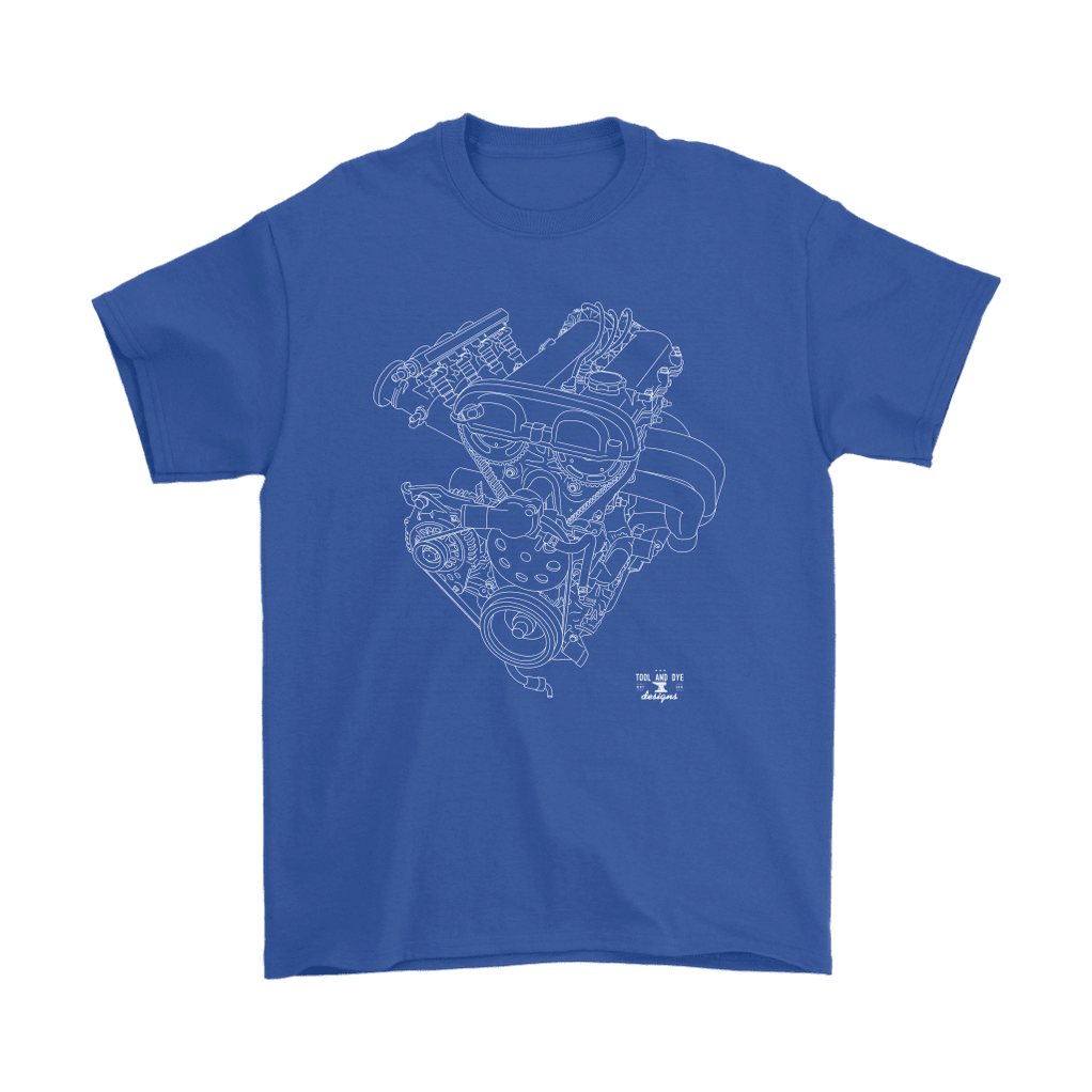 Mazda Miata First Generation Engine Blueprint Illustration T-shirt ...