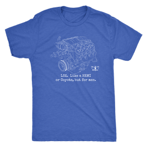 Engine Blueprint Series LSX like a HEMI or Coyote but for men t-shirt ...