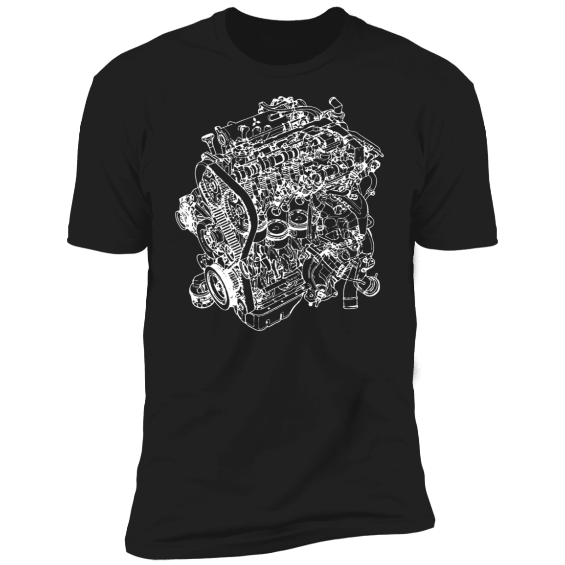 Engine Blueprint Series 4G63 stock motor t-shirt — Tool and Dye Designs