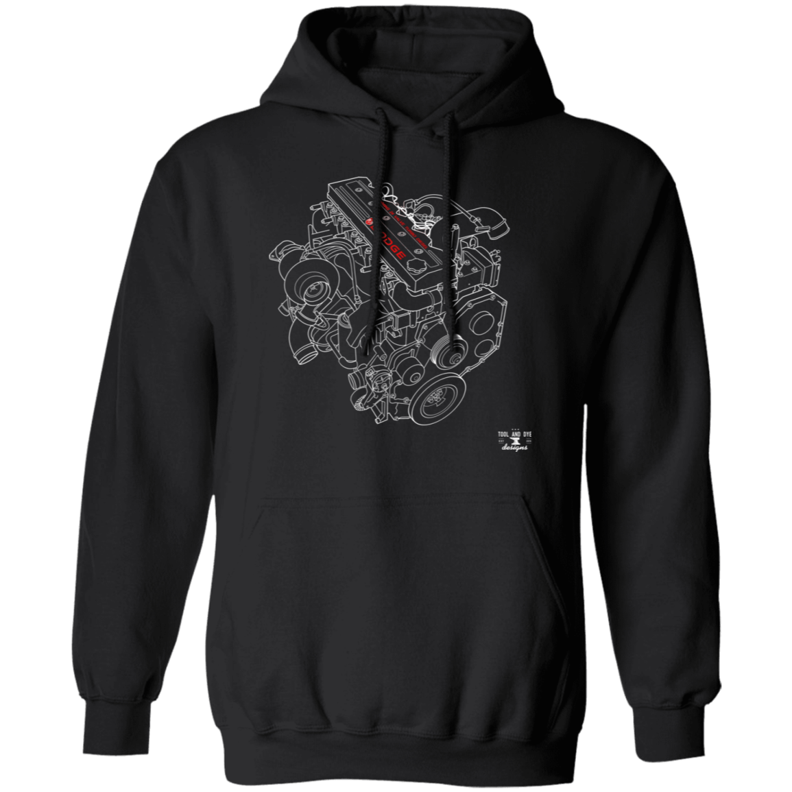 Diesel Engine Blueprint Series 5.9L 24V turbo Hoodie — Tool and Dye Designs
