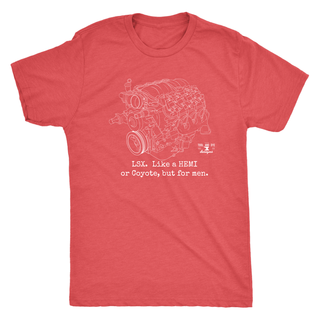 Engine Blueprint Series LSX like a HEMI or Coyote but for men t-shirt ...