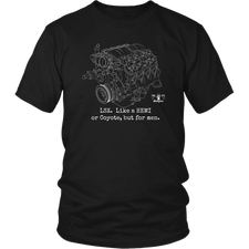 Engine Blueprint Series LSX like a HEMI or Coyote but for men t-shirt ...