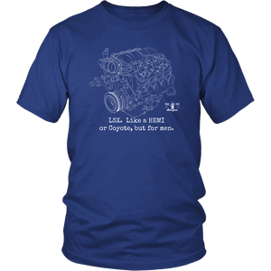 Engine Blueprint Series LSX like a HEMI or Coyote but for men t-shirt ...
