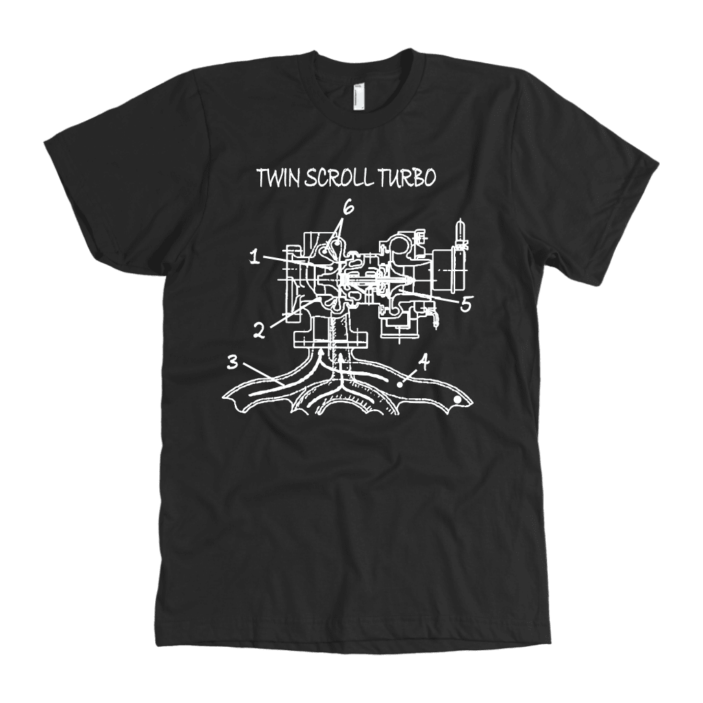 T&D Illustration Series- Twin Scroll Turbo mens Premium (unisex) t-shi ...